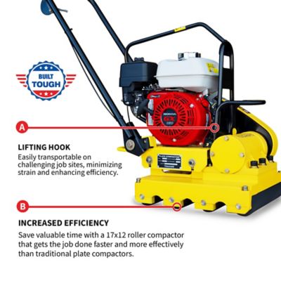 Tomahawk Power 5.5 HP Honda Paver Roller Compactor 17 x 12 for Pavers ...