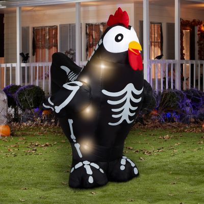Gemmy8 ft. Indoor/Outdoor Skeleton Rooster Inflatable Halloween ...