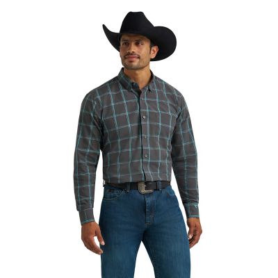 Wrangler Men's Cody Johnson Plaid Shirt, LT,Shadow at Tractor Supply Co