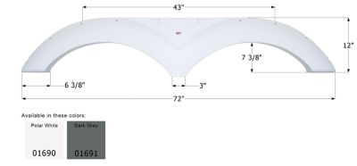 Icon Tandem Axle Fender Skirt for Dutchmen Models, Gray, FS790 at ...