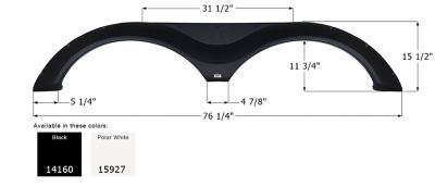 Icon Tandem Axle Fender Skirt for Keystone Redwood Models, Black ...
