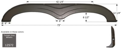 Icon Tandem Axle Fender Skirt for Keystone Outback Models, Gray, FS2572 ...