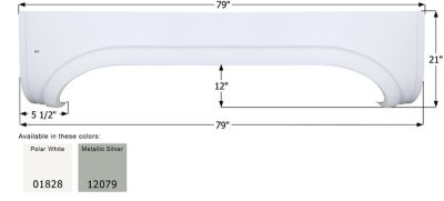 Icon Tandem Axle Fender Skirt for Newmar Models, White, FS1717 at ...
