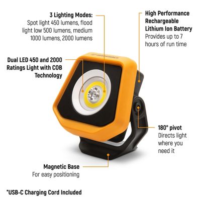 GEARWRENCH 2000 Lumens Rechargeable Shop Light
