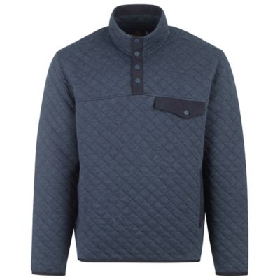Ridgecut Men's Quilted 3/4-Snap Pullover Fleece Sweatshirt, L,Navy at ...