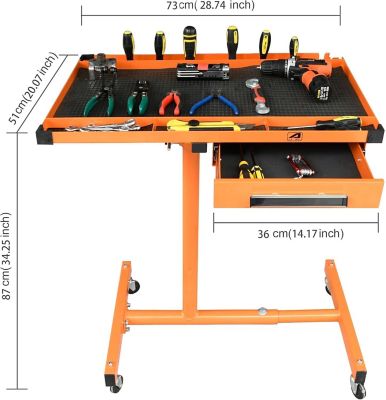 Eisen Heavy-Duty Adjustable Work Table, Orange, 200 lb. at Tractor ...