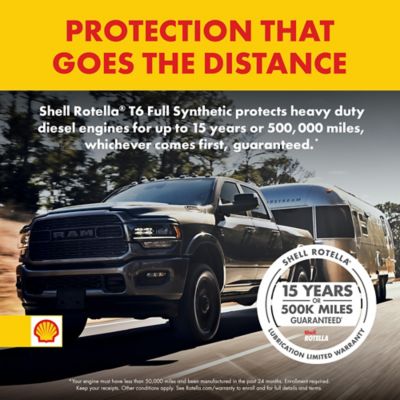 Shell Rotella T6 10W30 Full Synthetic Heavy Duty Engine Oil, 550075661 ...