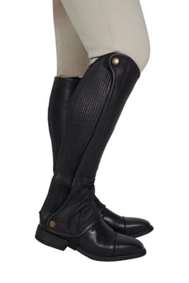 Grand Prix Elite Leather Half Chaps, S,Black at Tractor Supply Co