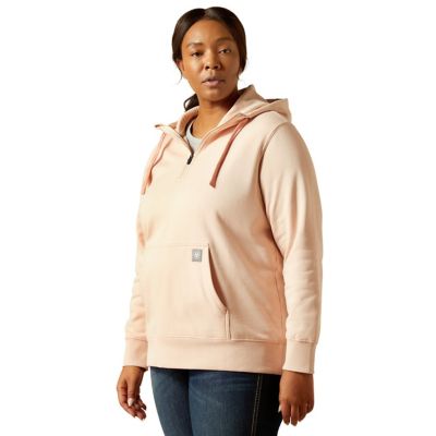 Ariat Women's Rebar Skill Set 1/2 Zip Work Hoodie, XS,Cameo Rose at ...