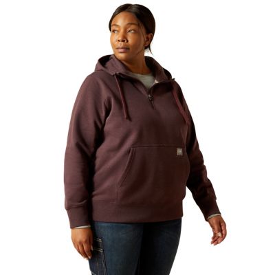 Ariat Women's Rebar Skill Set 1/2 Zip Work Hoodie, XXL,Fudge Heather at ...