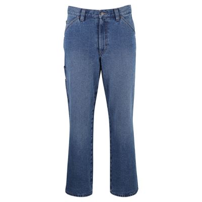 Blue Mountain Men's Relaxed Fit Flannel-Lined Utility Jeans, 40x30 ...