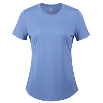 Blue Mountain Women's Tech Crew Short-Sleeve T-Shirt, XS,Wedgewood at ...