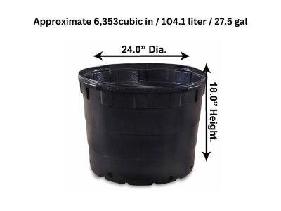 Viagrow 25 gal. Plastic Nursery Pots (25.14 Actual Gallons / 95.17 ...