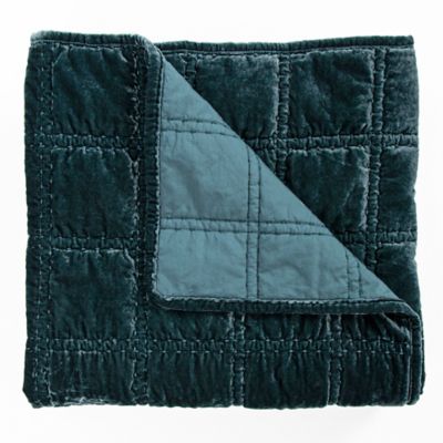 HiEnd Accents Stella Faux Silk Velvet Double Box Stitch Throw, 50 in. x ...