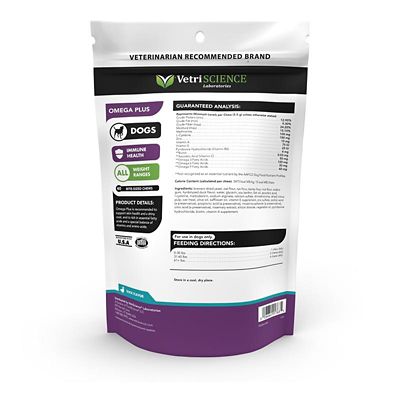 VetriScience Omega Plus Advanced Skin Supplement for Dogs, 40 ct. at ...
