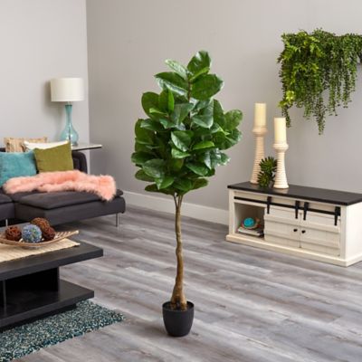 Nearly Natural 65 in. Artificial Rubber Leaf Tree, Real Touch