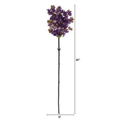 Nearly Natural Artificial 32 in. Lilac Flowers, Purple, 4 pc.