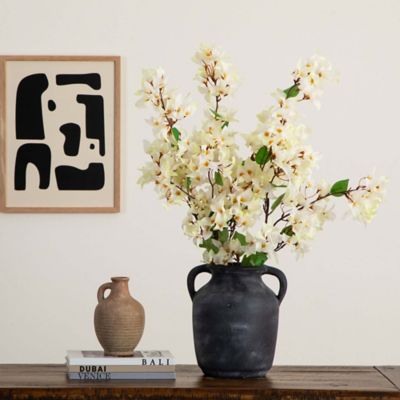 Nearly Natural 47 in. Artificial Bougainvillea Flower Stems, 3 pc., White