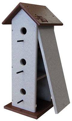 Prime Retreat Amish Made Recycled Plastic Triple Wren House, Vertical ...