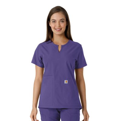 Carhartt Force Essentials Women's Notch Neck Tunic Knit Panel Scrub Top ...
