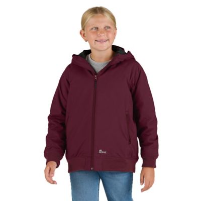 Berne Youth Flex Nylon Insulated Hooded Jacket, M,Burgundy at Tractor ...