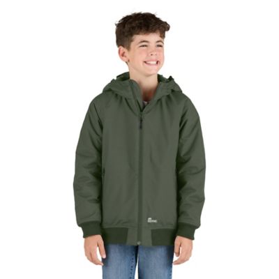 Berne Youth Flex Nylon Insulated Hooded Jacket, M,Deep Olive at Tractor ...