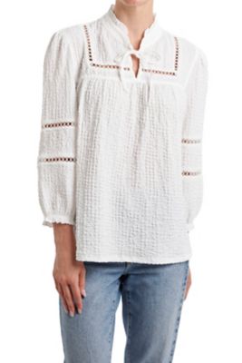 Vintage Threads Women's Lace Trim Blouse, L,Cloud Dancer at Tractor ...