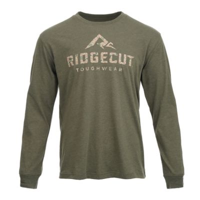 Ridgecut Men's Camo Logo Long-Sleeve T-Shirt, LT,Heather Ivy Green at ...
