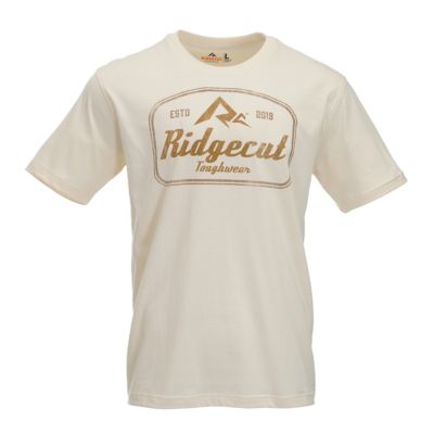 Ridgecut Men's Toughwear Script Logo Short-Sleeve T-Shirt, LT,Eggnog at ...