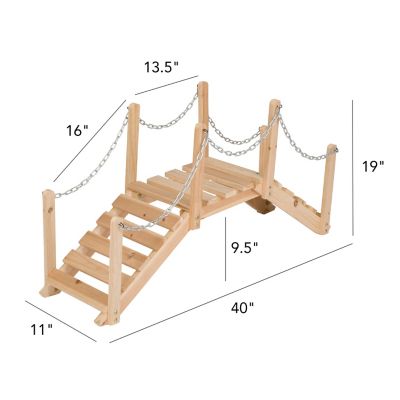 Shine Company 3 ft. Decorative Natural Cedar Wood Garden Bridge at ...