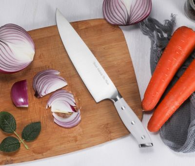 Think Outside The Plate 8 in. Chef Knife with Wood Box, Stainless Steel ...