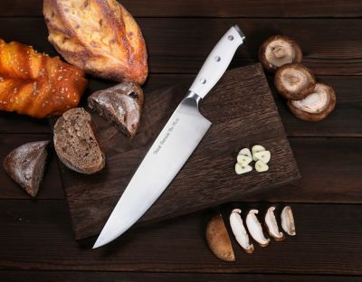 Think Outside The Plate 8 in. Chef Knife with Wood Box, Stainless Steel ...