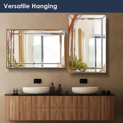 Head West Metro Beaded Glass Framed Wall Mounted Vanity Mirror