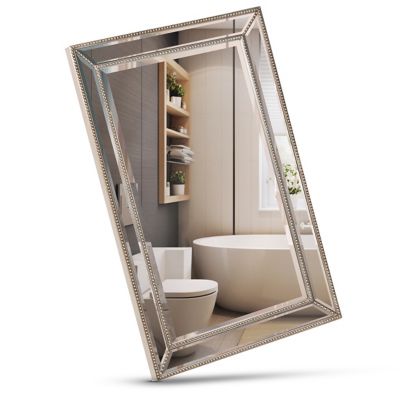 Head West Metro Beaded Glass Framed Wall Mounted Vanity Mirror