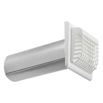 Lambro 4 in. White Plastic Louvered Vent with Tail Piece and Bird ...