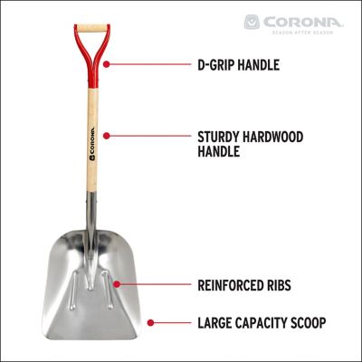 Corona 30 in. #10 Aluminum D-Grip Western Scoop Shovel, Hardwood Handle ...