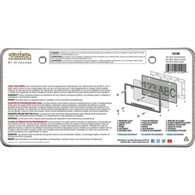 Cruiser Accessories Neo Sport, Brushed Nickel License Plate Frame