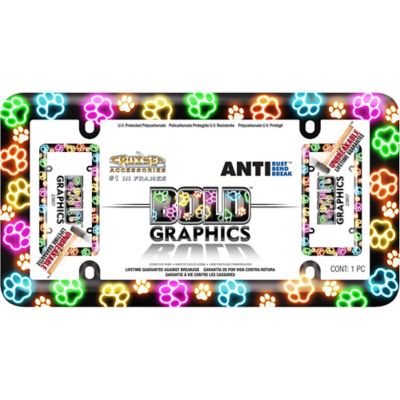 Cruiser Accessories Bold Graphics, Paws License Plate Frame