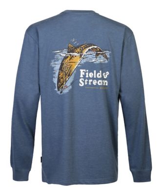 Field & Stream Men's Fish Crew Neck Long-Sleeve T-Shirt, 4XL,Blue at ...