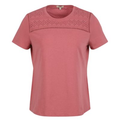 Blue Mountain Women's Eyelet Short Sleeve T-Shirt, L,Pink at Tractor ...
