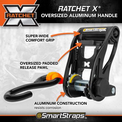 SmartStraps 1-1/8 in. x 10 ft. Premium RatchetX Tie Down Strap, 1,000 ...
