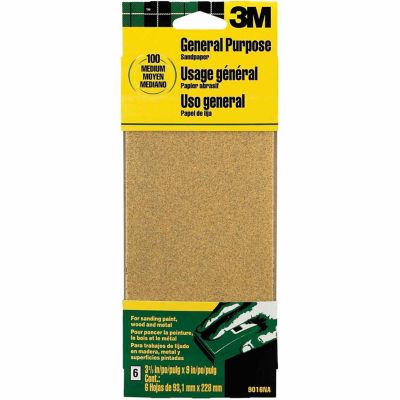 3M 9 in. x 11 in. 60 Grit Course Aluminum Oxide Sandpaper 5 Pack at Tractor Supply Co