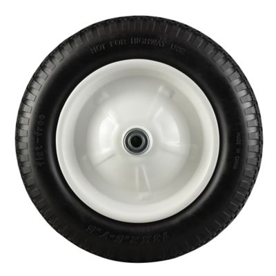 13 in. No Flat Tire Black Replacement Wheel for Wheelbarrow Knobby Tread 5 8 in. Bore Size at Tractor Supply Co