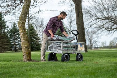 GroundWork 6 cu. ft. 1,000 lb. Capacity Heavy-Duty Towable Utility Cart ...
