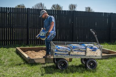 GroundWork 6 cu. ft. 1,000 lb. Capacity Heavy-Duty Towable Utility Cart ...