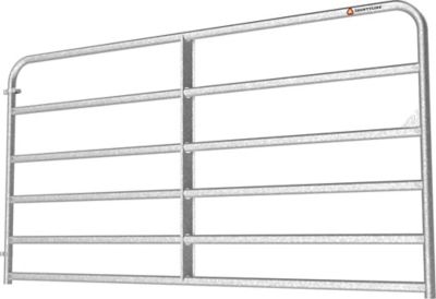CountyLine 8 ft. x 50 in. 6-Bar Galvanized Tube Gate, 1-3/4 in. Tube at ...
