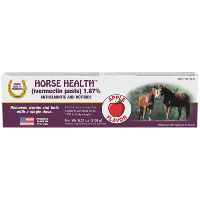 Horse Health Ivermectin 1.87% Horse Dewormer Paste, Treats Up to 1,250 ...