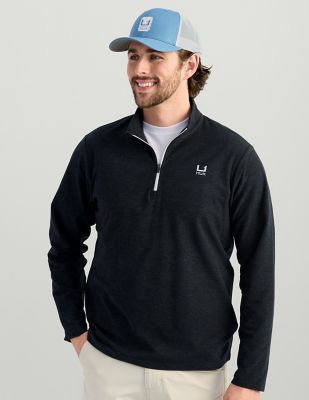 Huk Leeward Lightweight Fleece Quarter Zip, XL,Black at Tractor Supply Co