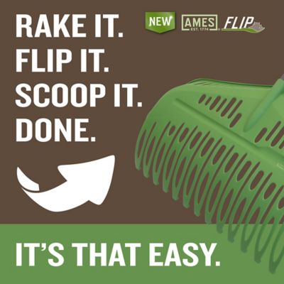 Ames FLIP 54.25 in. Handle 14-Tine Poly Scooping Leaf Rake at Tractor ...
