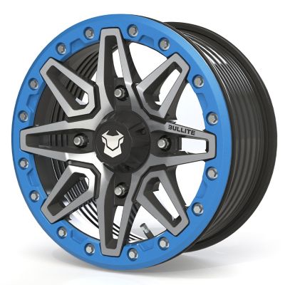 BULLITE [PRO-03] 15 x 7.0 / 4 x 137, RIB - Satin Black rim, Sapphire ...